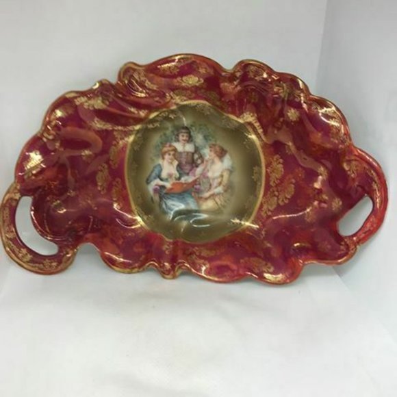 Prov Saxe | Dining | Antique Prov Saxe Es Germany Porcelain Oval Relish ...